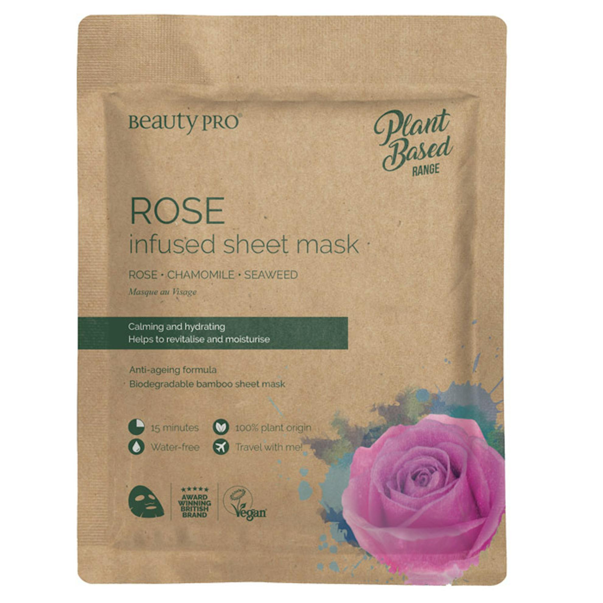 Beauty Pro Rose Infused Sheet Mask - 22ml | The Fragrance Shop