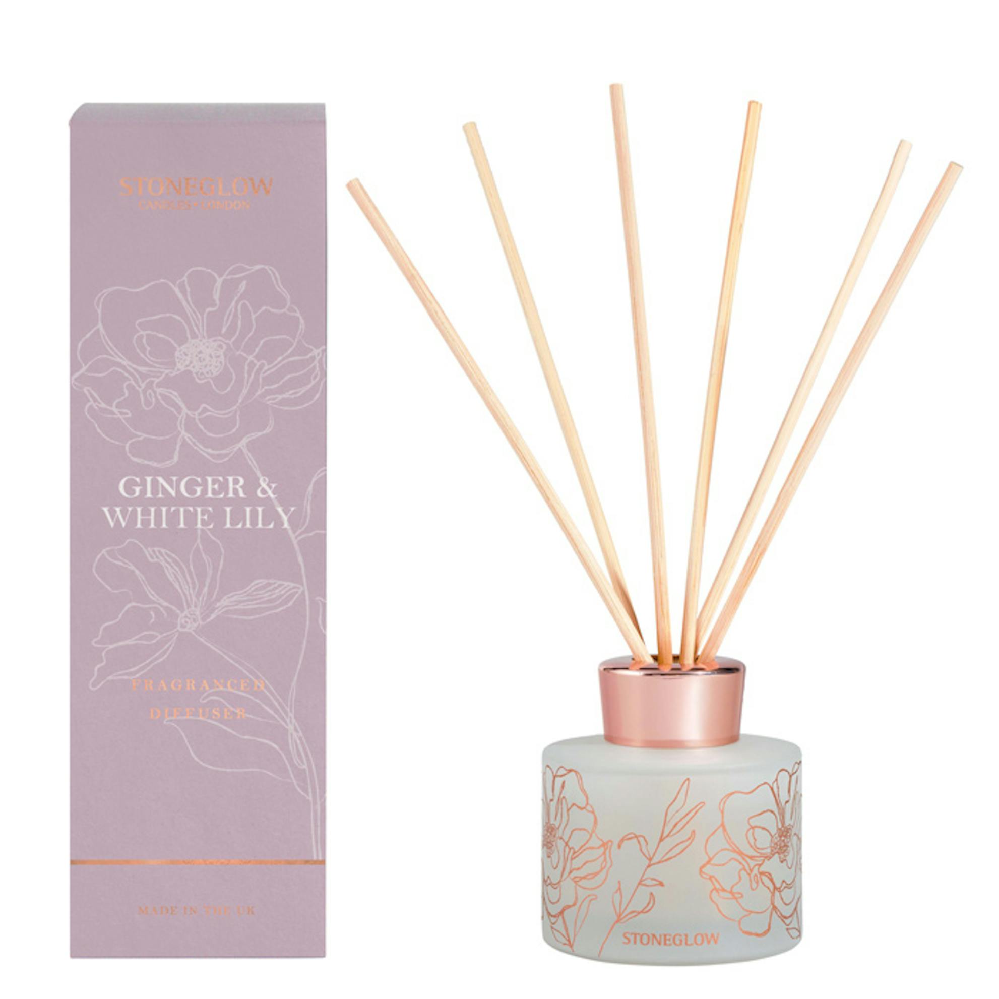 Stoneglow White Tea & Wisteria Reed Diffuser | The Fragrance Shop